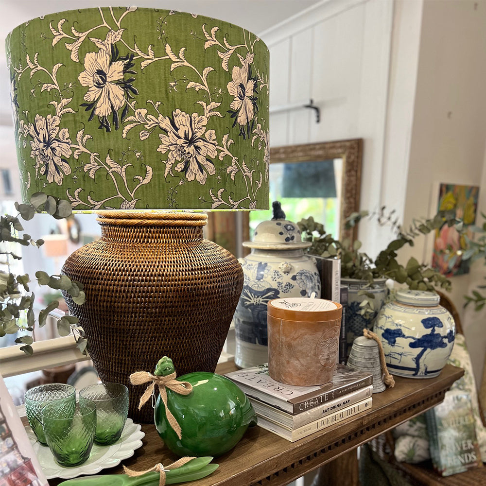 Rattan Urn Lamp Base - Antique finish – Rachel Elizabeth Interiors ...