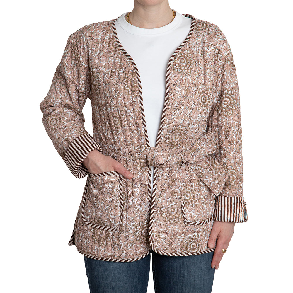 Hand Block Printed Billie Jacket in Blush Pink – Rachel Elizabeth ...