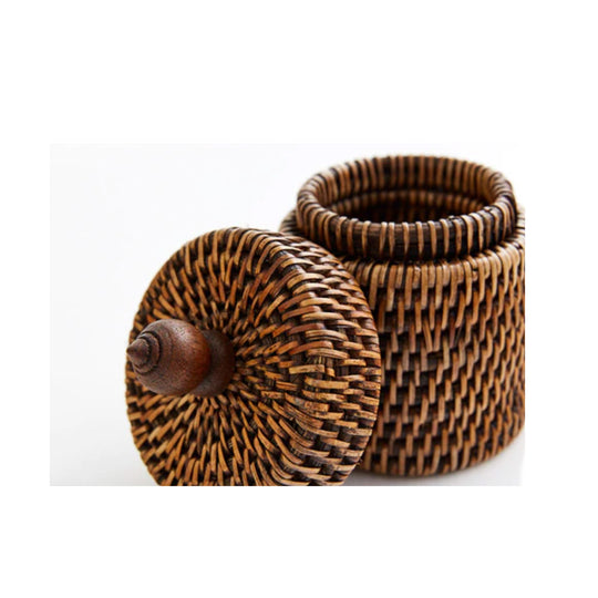 Rattan Cotton Wool Holder with Lid – Rachel Elizabeth Interiors & Textiles